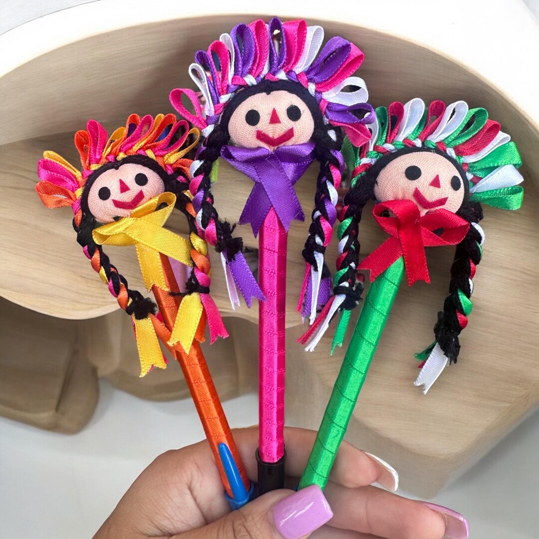 Mexican Lele Pens; Set of 3. Handmade Pen With Lele Topper - Etsy