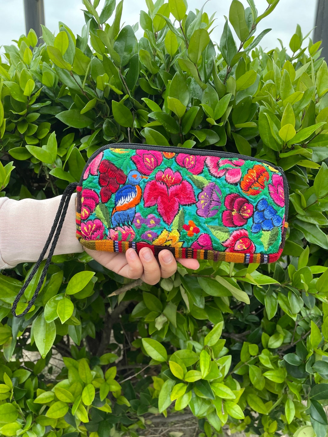 Chiapas Embroidered Pencil Pouch - Etsy