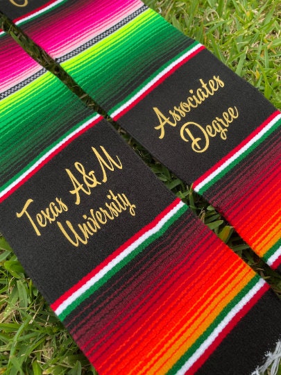 Custom Sarape Mexican Sash Graduation Stole Class of 2022 | Etsy