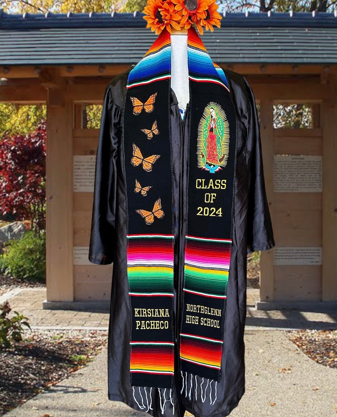 Butterfly Sarape Graduation Stole Personalized Stole Class of 2024 - Etsy