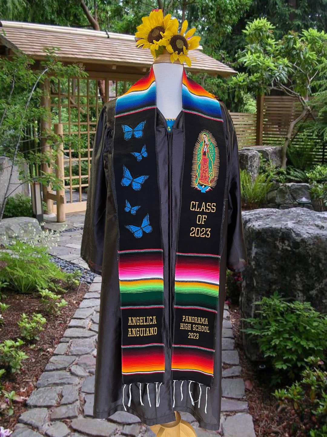 Butterfly Sarape Graduation Stole, Personalized Stole - Etsy