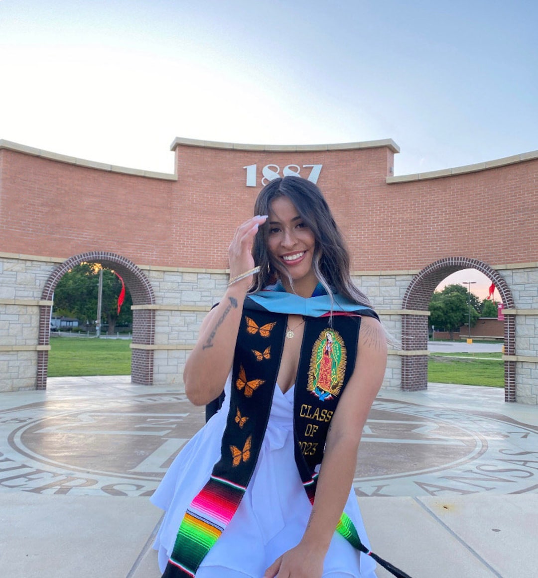 Orange Butterfly Sarape Graduation Stole /personalized Stole - Etsy
