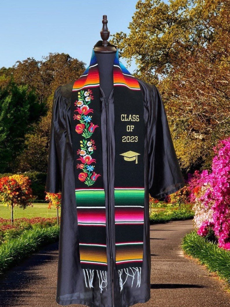 Floral Embroidered Personalized Mexican Graduation Stole Class - Etsy