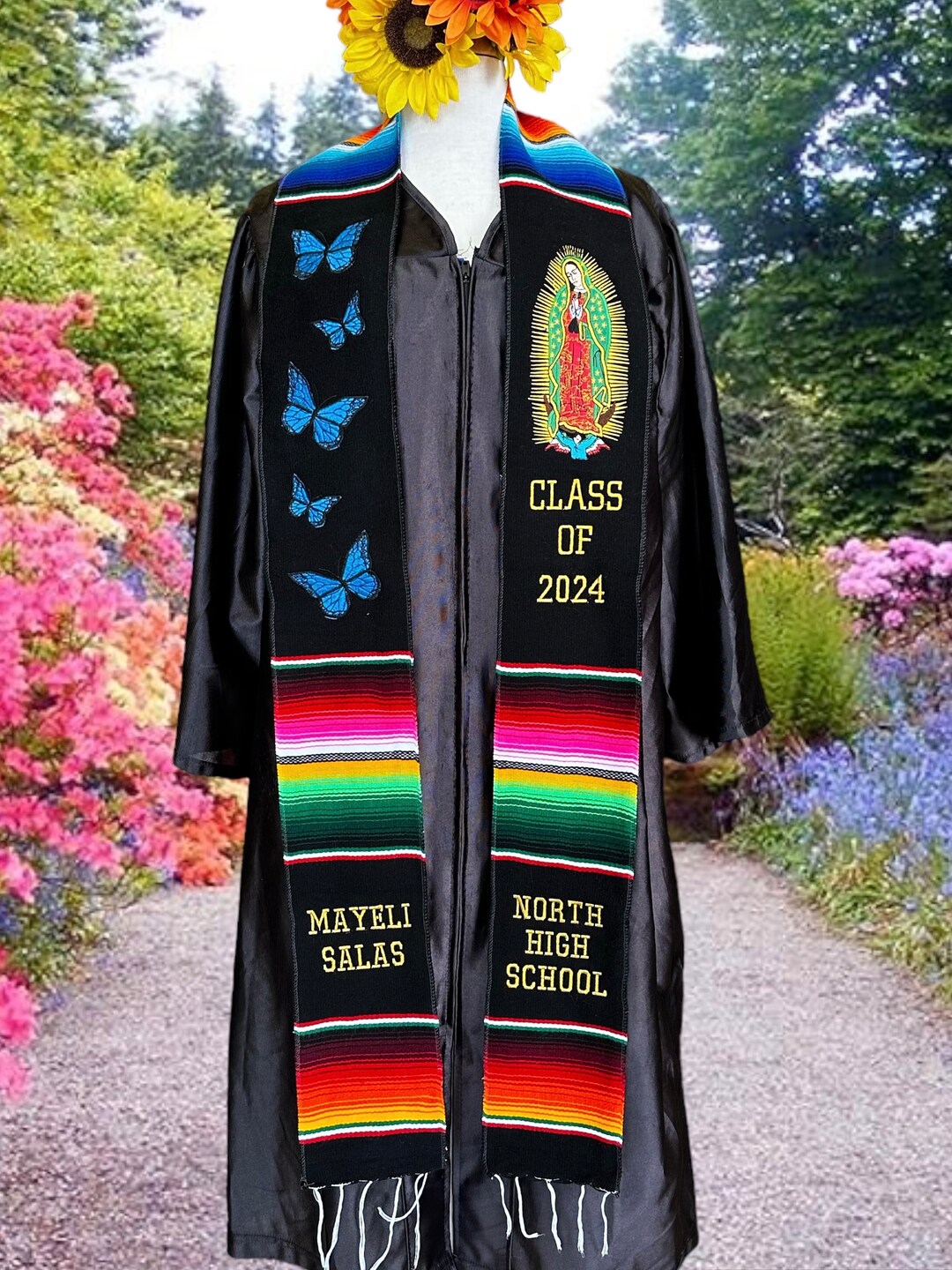 Butterfly Sarape Graduation Stole Personalized Stole Class of 2025 - Etsy