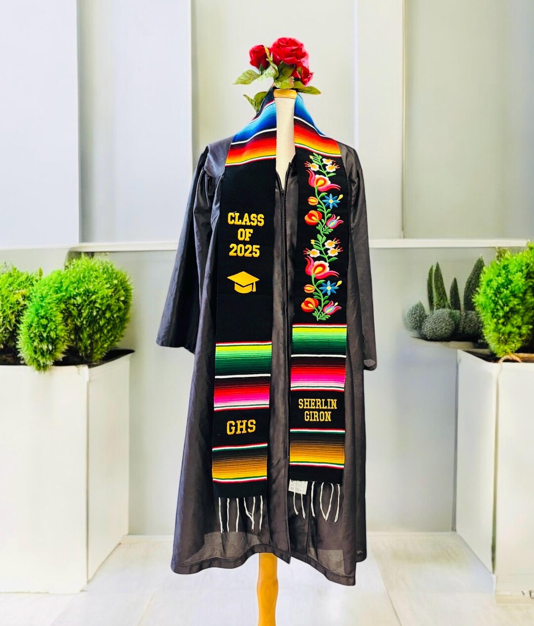 Floral Embroidered Mexican Graduation Stole/limited QUANTITY - Etsy