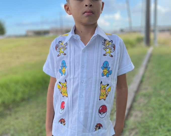 Pokemon Kids Linen Guayabera - Etsy
