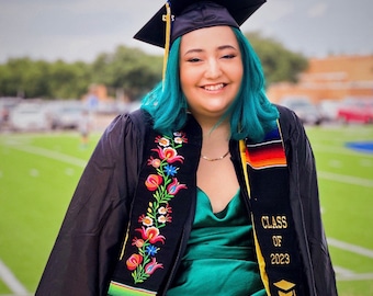 Floral Embroidered Personalized Mexican Graduation Stole/limited ...