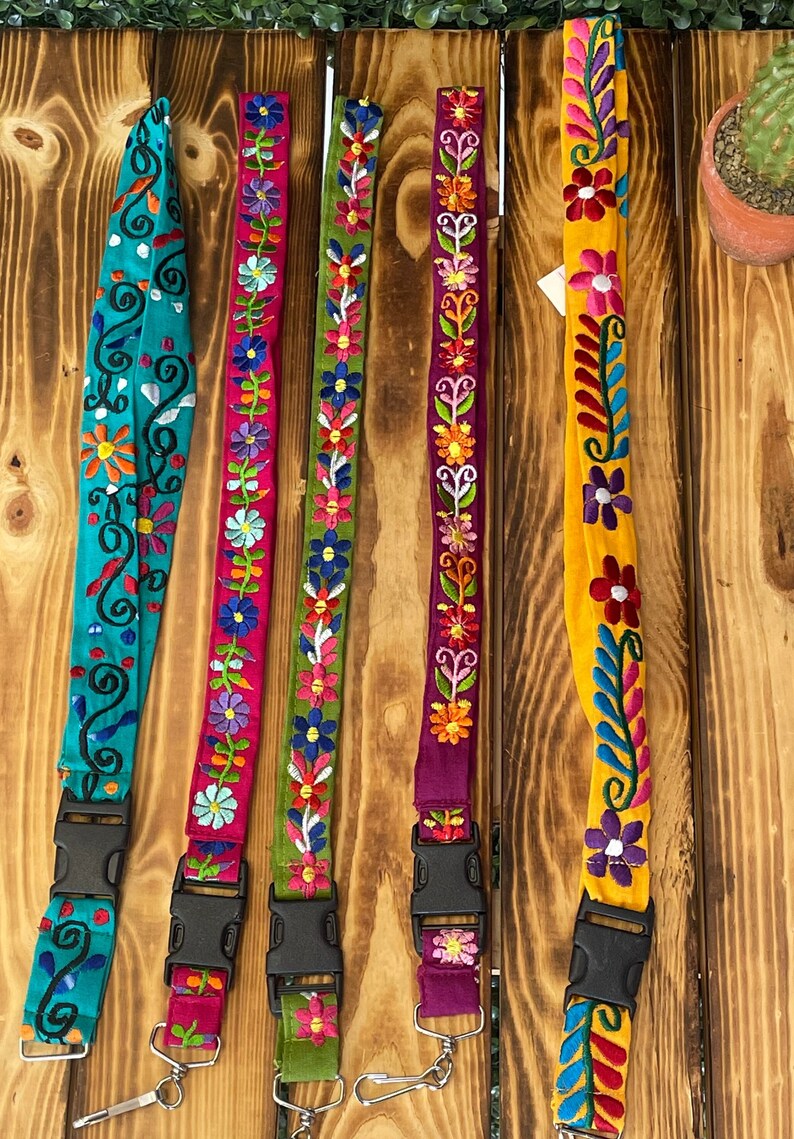 Floral Embroidered Lanyard - Etsy
