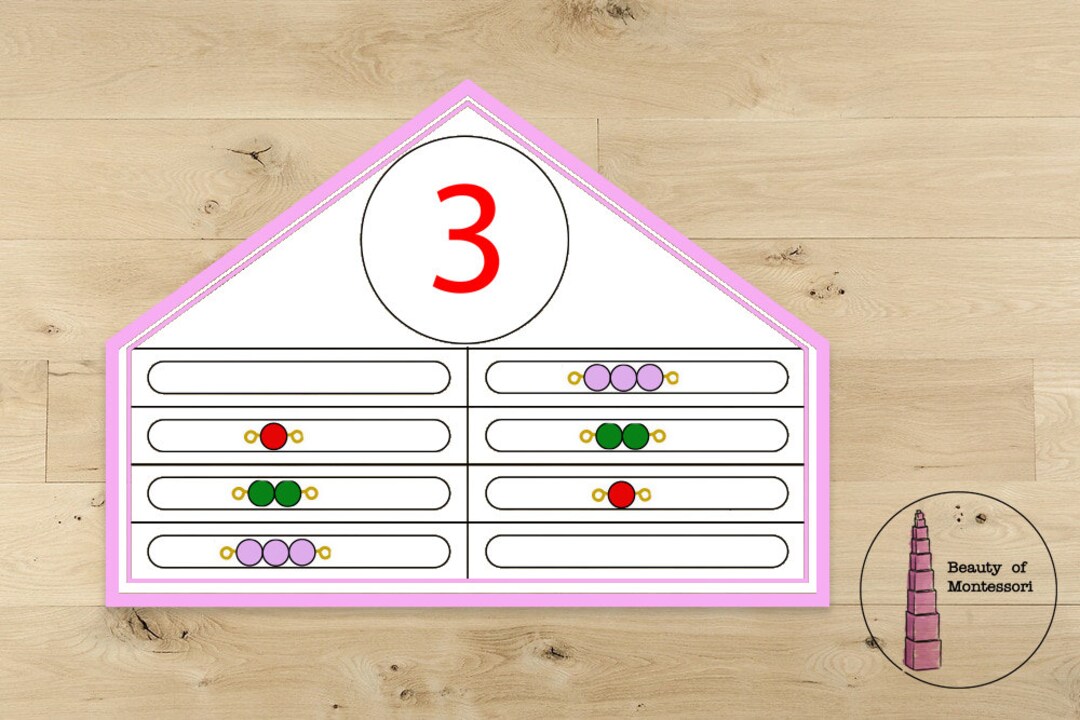 Montessori Bead Houses. Primary Math Work. Preschool Math Activity ...