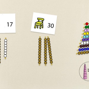 Montessori Addition/ Linear Counting/ Fetching Numbers Game. Montessori ...