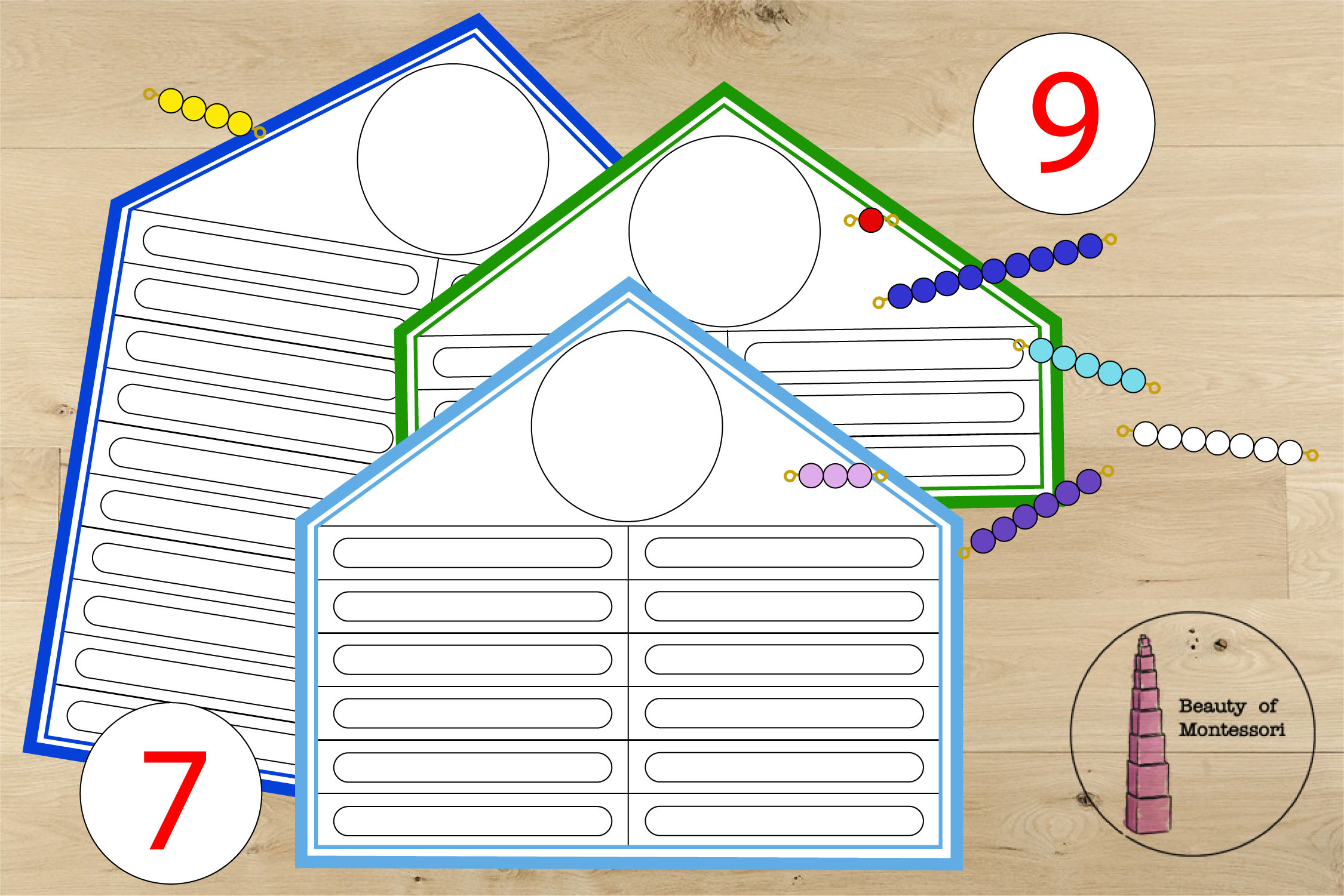 Montessori Bead Houses. Primary Math Work. Preschool Math Activity ...