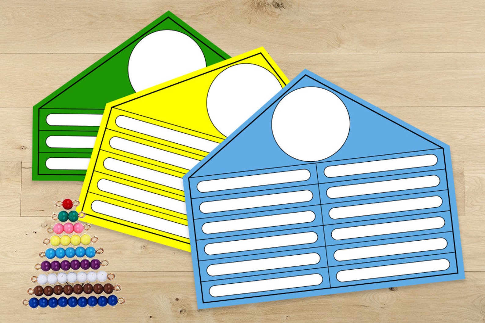 Montessori Bead Houses. Primary Math Work. Preschool Math Activity ...