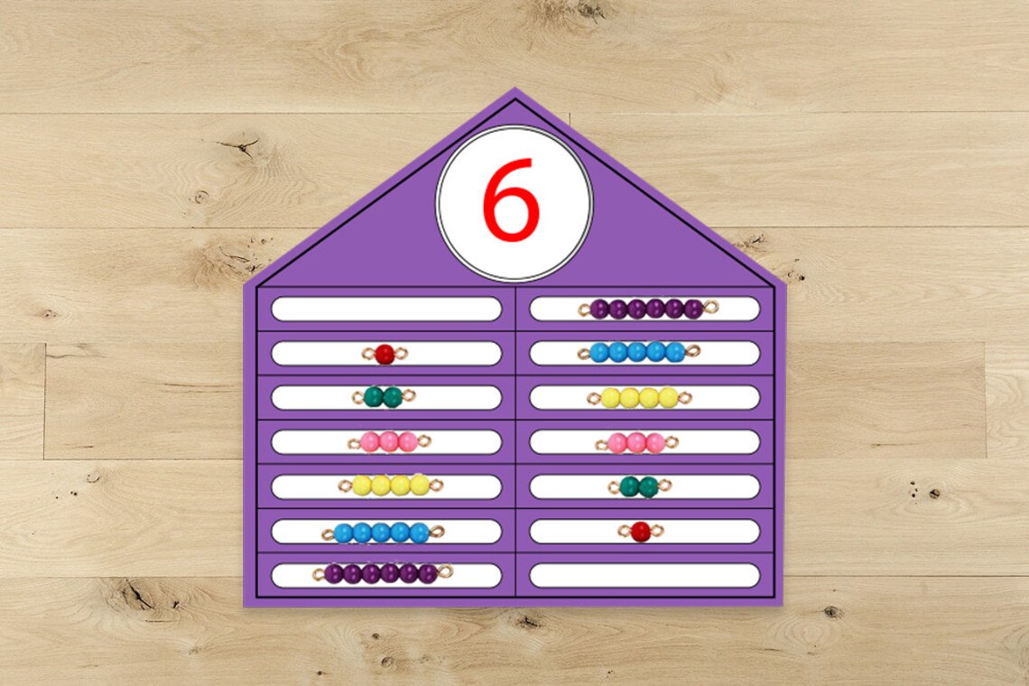 Montessori Bead Houses. Primary Math Work. Preschool Math Activity ...