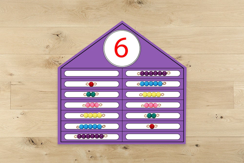 Montessori Bead Houses. Primary Math Work. Preschool Math Activity ...