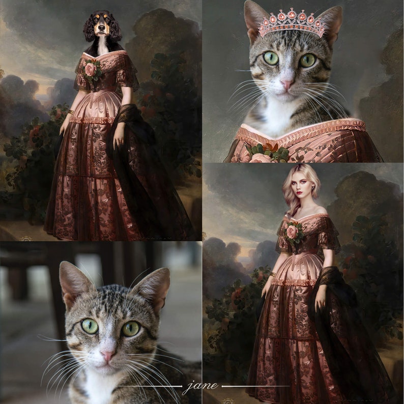 Custom Princess Dog Portrait, Custom Queen Pet Portrait, Custom Royal ...