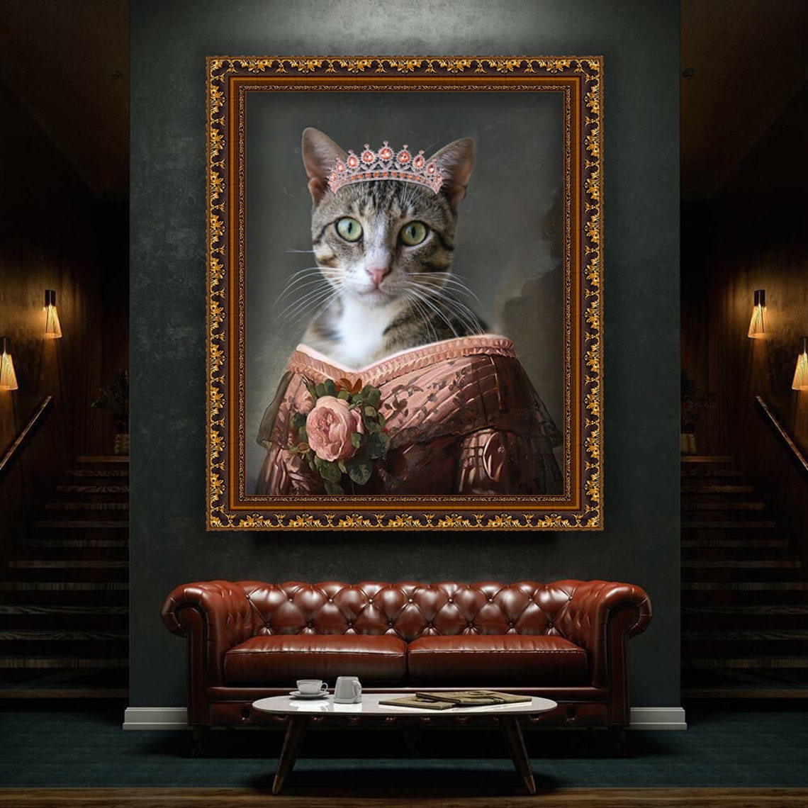 Custom Princess Dog Portrait, Custom Queen Pet Portrait, Custom Royal ...