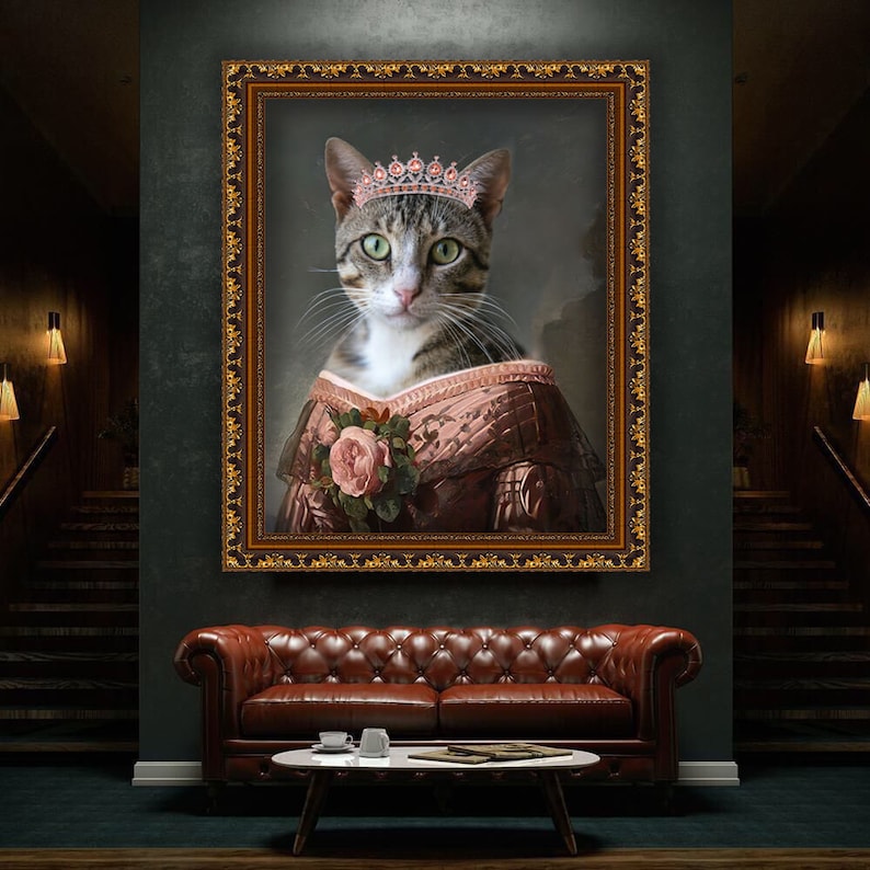 Custom Princess Dog Portrait, Custom Queen Pet Portrait, Custom Royal ...