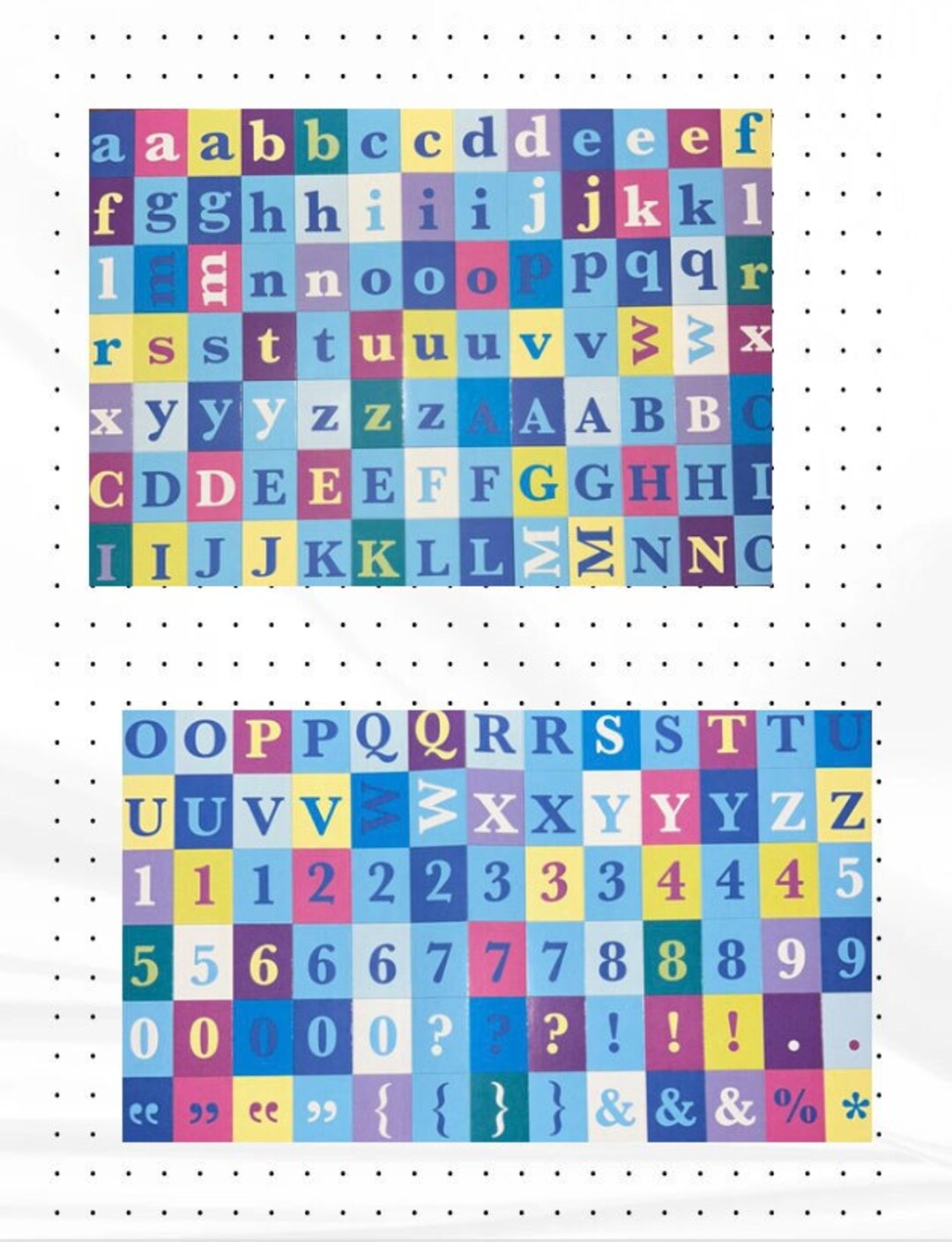 Alphabet Sticker Sheet Letters, Numbers, Punctuation, Symbols Stickers ...