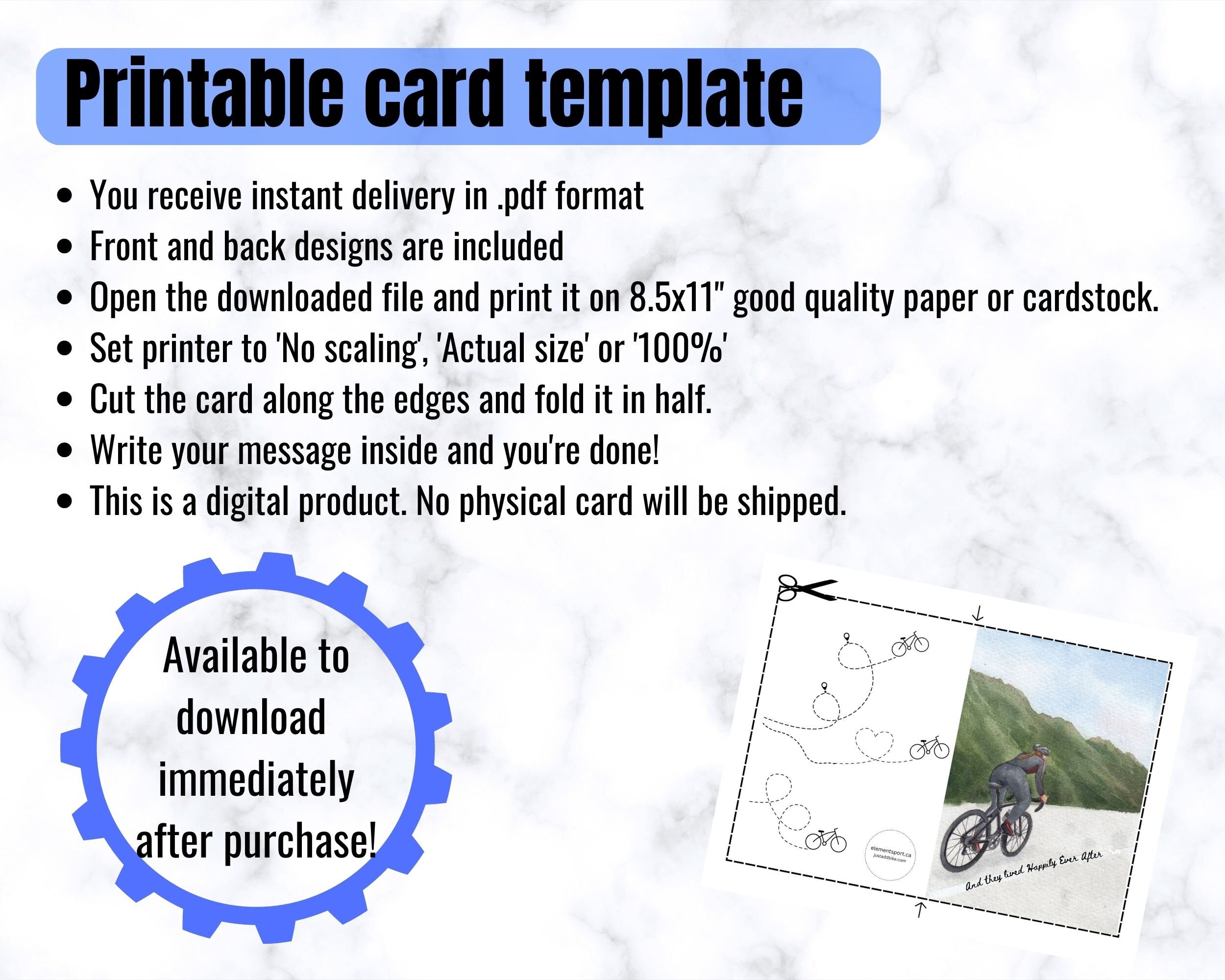 Printable Greeting Card for Cyclist Birthday Card Printable for Cyclist ...