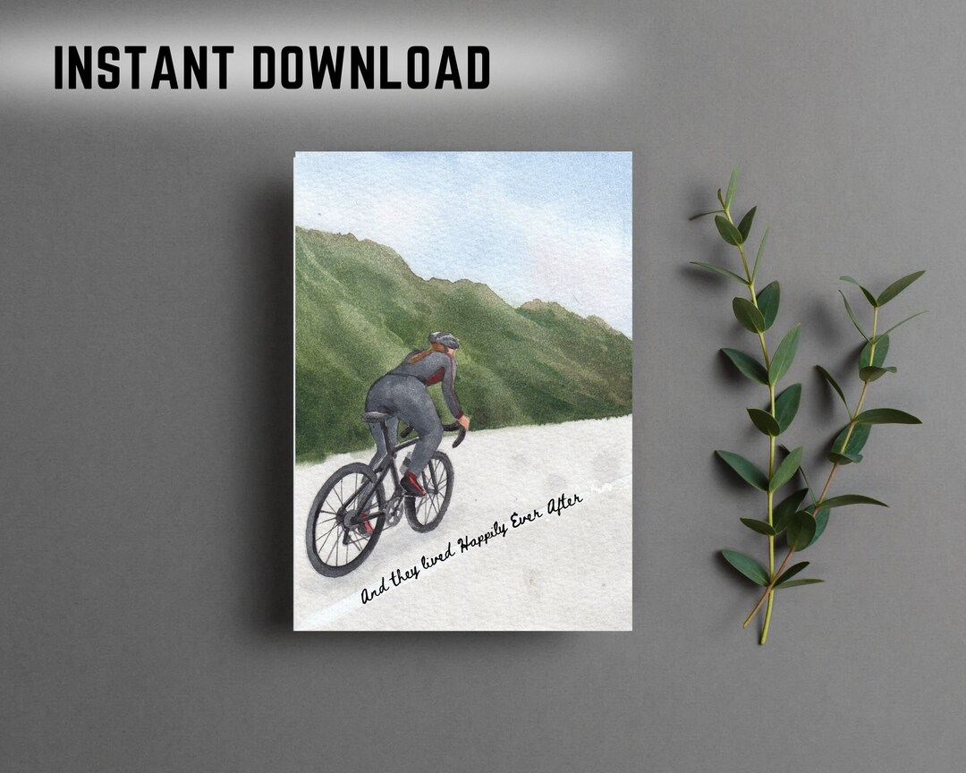 Printable Greeting Card for Cyclist Birthday Card Printable for Cyclist ...