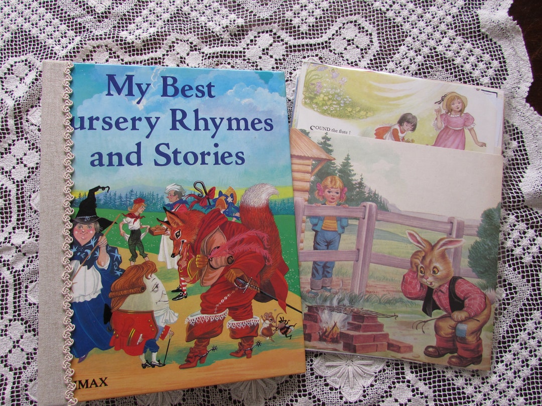 Nursery Rhymes Collage Journal, Vintage Children's Book Cover - Etsy