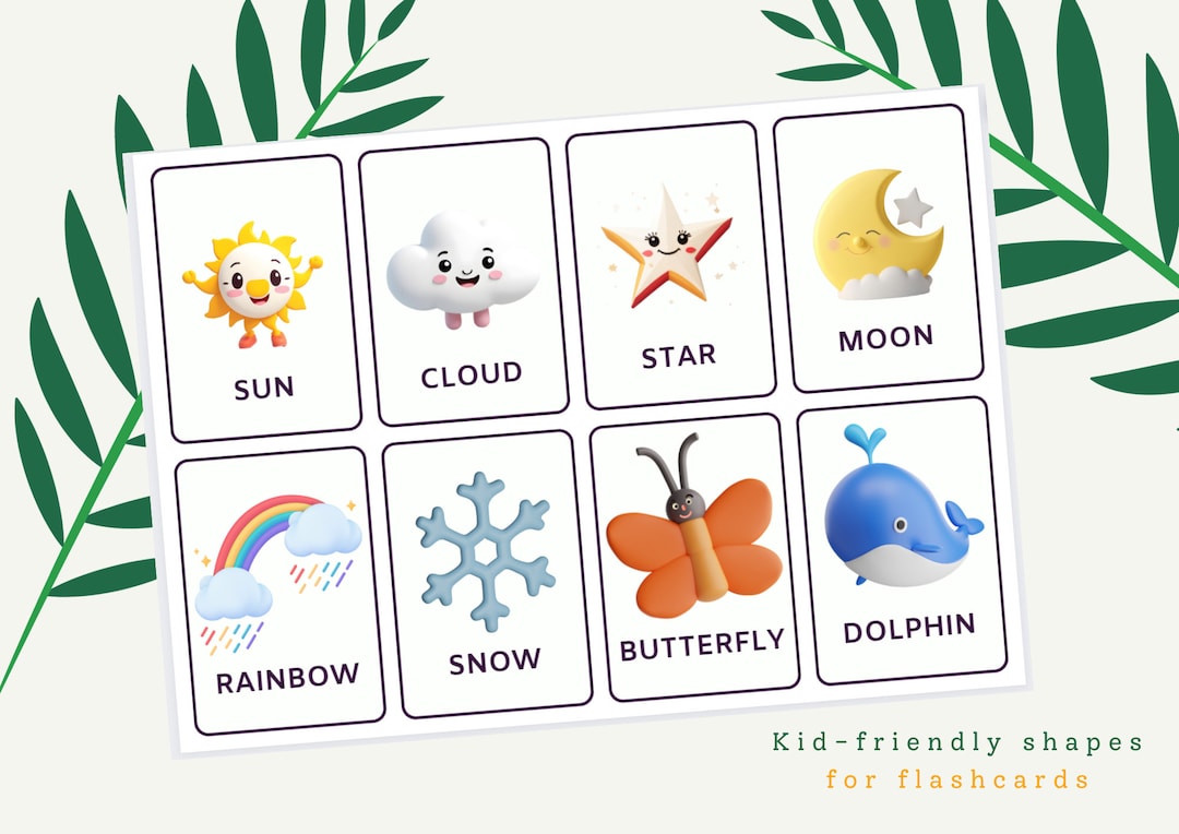 Kid-friendly Shapes for Flashcards, Shapes Flashcards English ...