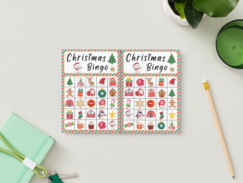 Christmas Bingo Cards, 30 Unique Bingo, Christmas Classroom Activity ...