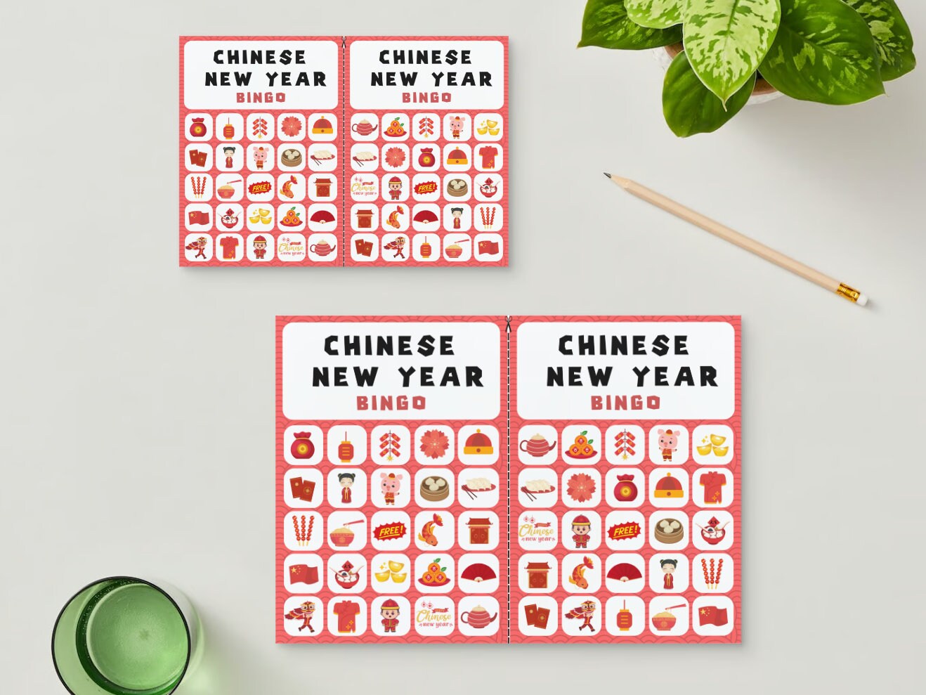 Chinese New Year Bingo Cards, Printable New Year Party Game for Kids ...