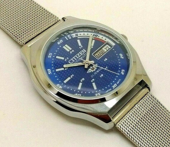 Rare Citizen Automatic Day Date Blue Color Dial Mens … - Gem
