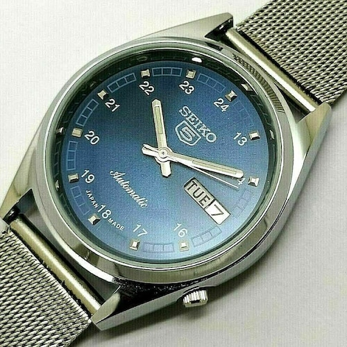 Seiko 5 Sports Blue Dial Watch | Etsy