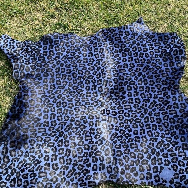 Leopard Print Blue Rug - Etsy