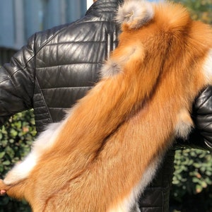 High Quality 1st Class Red Fox Pelt Real Wild Fox Furs Genuine Throw ...