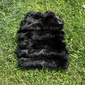 5 Pack Rabbit Hide, Bulk Black Rabbit Fur, Genuine Animal Fur, Black ...