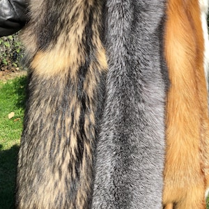 GENUINE WILD ANIMAL Pelt High Quality 1st Class Red Silver White Fox ...