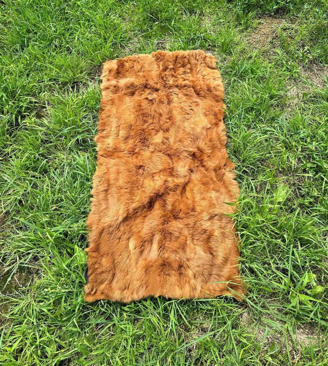 Camel Color Rabbit Fur Sheet, Patchwork Fur Plate, 47x21 Inches Fur ...