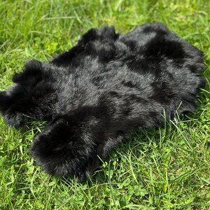 5 Pack Rabbit Hide, Bulk Black Rabbit Fur, Genuine Animal Fur, Black ...