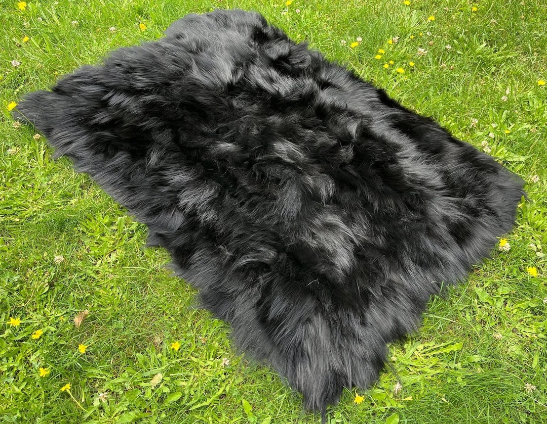 Patchwork Fox Hide, Black Fox Fur, Dark Black Color, Genuine Fox Pelt ...