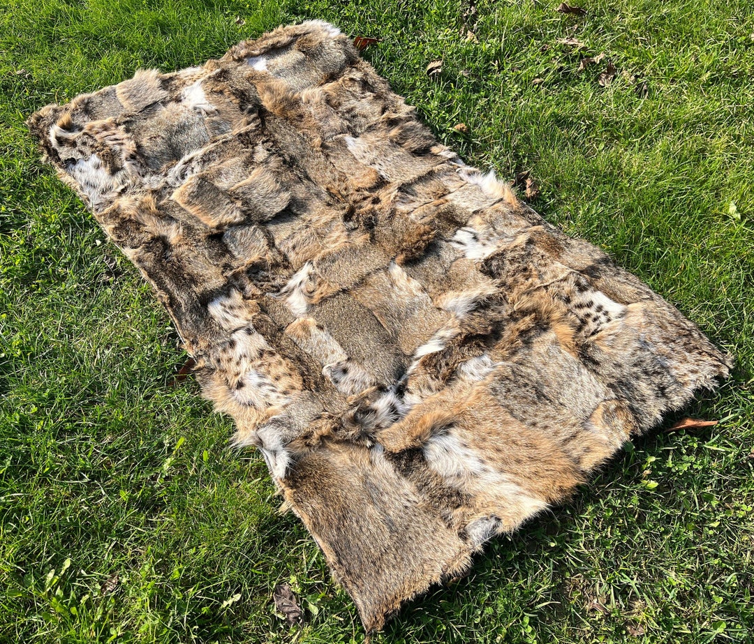 Patchwork Lynx Fur, Natural Lynx Fur, Brown Fur, Wild Animal Pelt ...