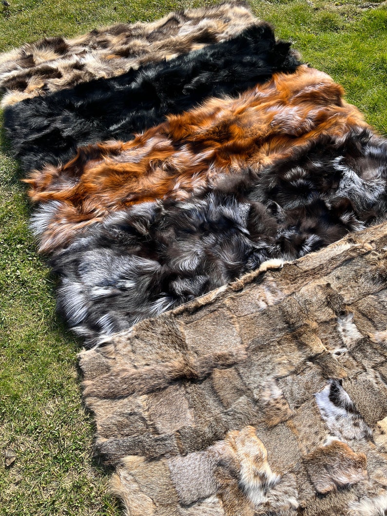5 Different Wild Animal Furs, Silver Fox Fur, Lynx Fur, Canadian Fox ...