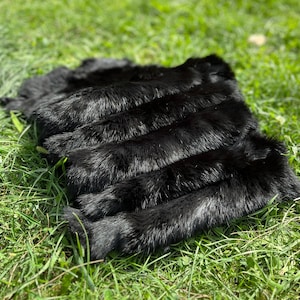 5 Pack Rabbit Hide, Bulk Black Rabbit Fur, Genuine Animal Fur, Black ...