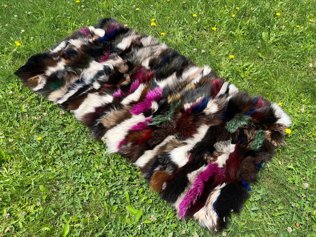 GENUINE FOX FUR Patchwork Genuine Fox Hide Throw Leather - Etsy