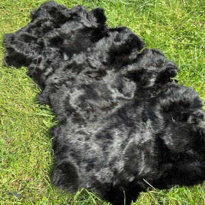 5 Pack Rabbit Hide, Bulk Black Rabbit Fur, Genuine Animal Fur, Black ...