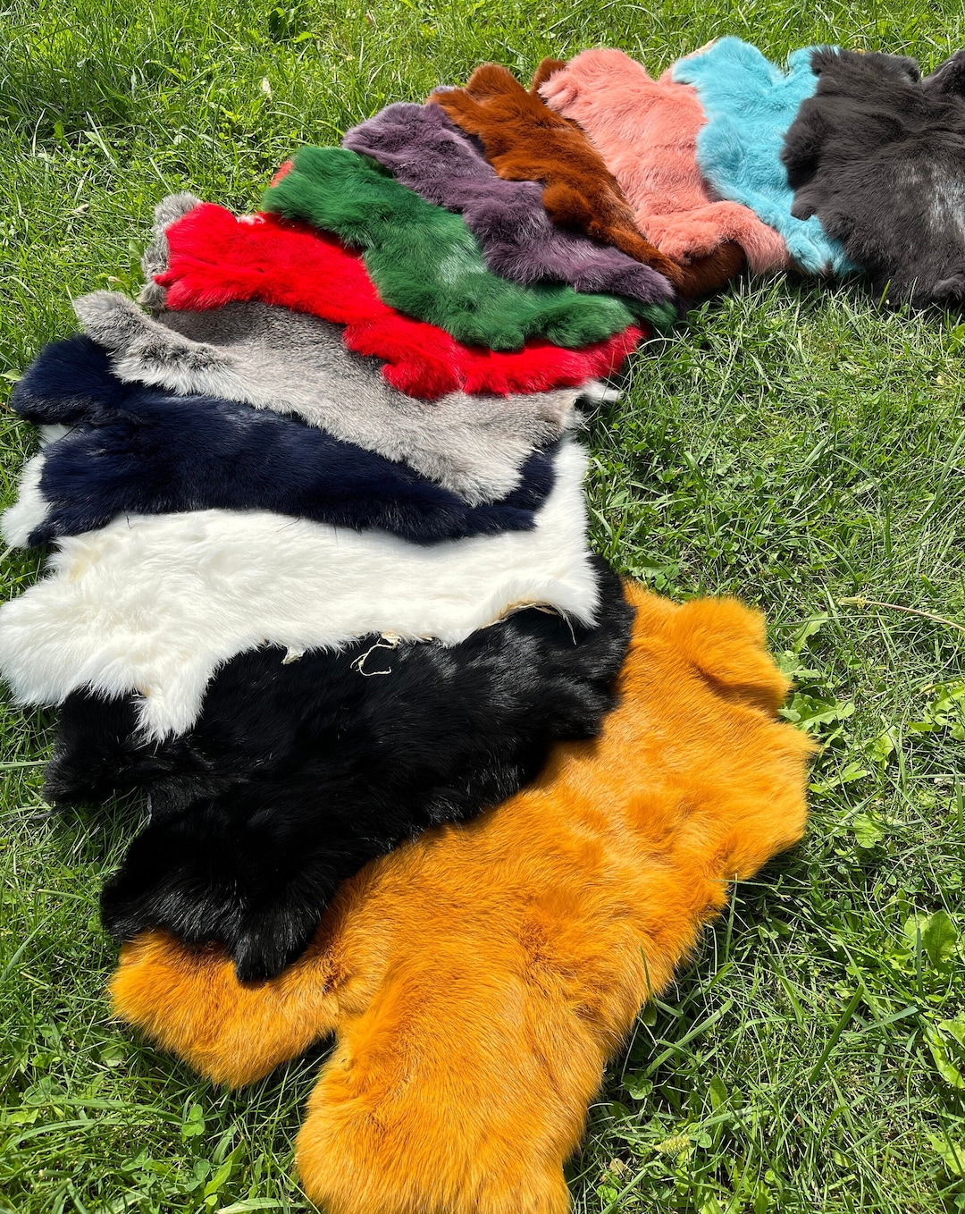 Glamorous Rabbit Fur, 12 Different Colors Fur, Soft Rabbit Hide, Throw ...