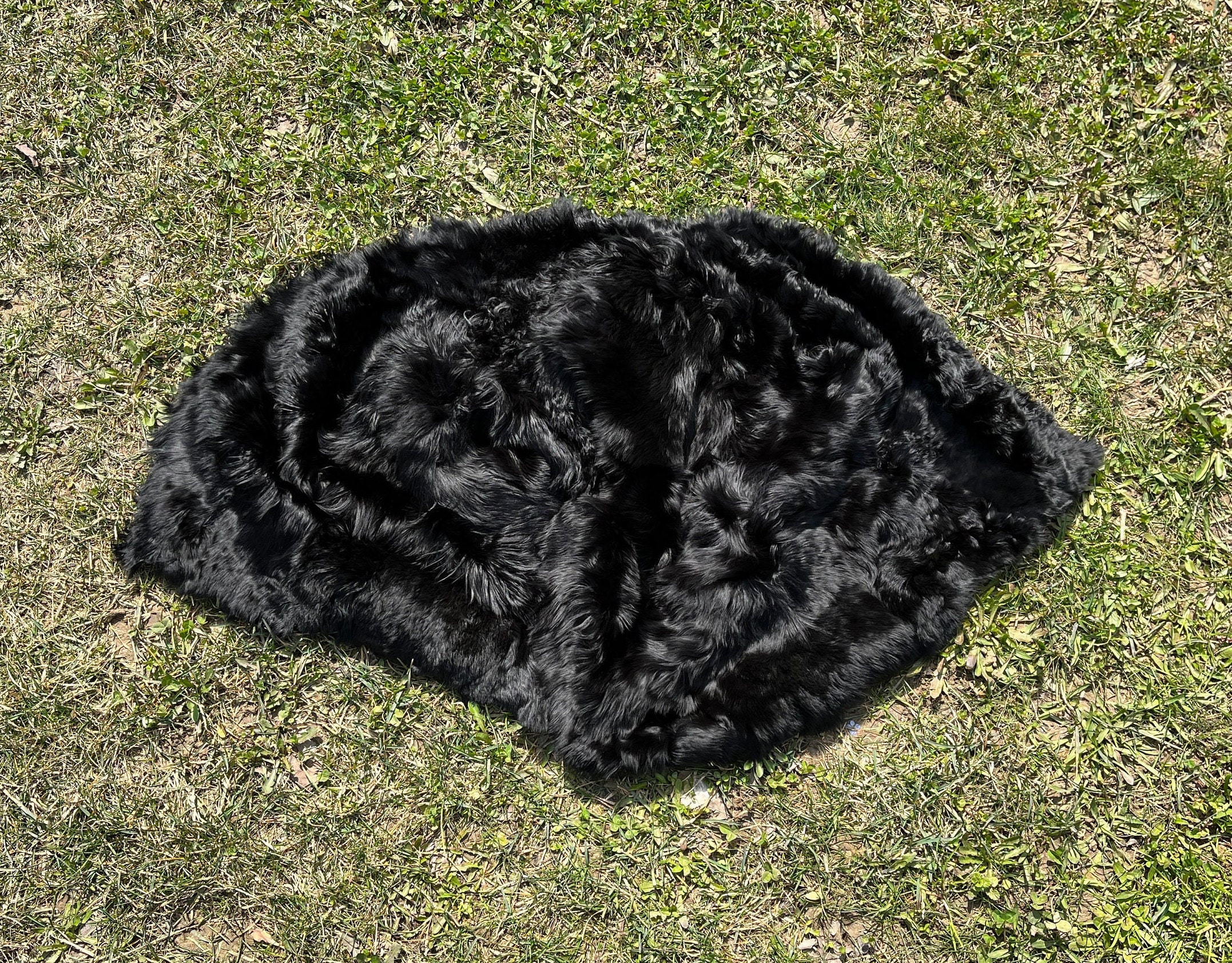 Patchwork Alpaca Hide Real Alpaca Fur Black Fur Curly - Etsy Canada
