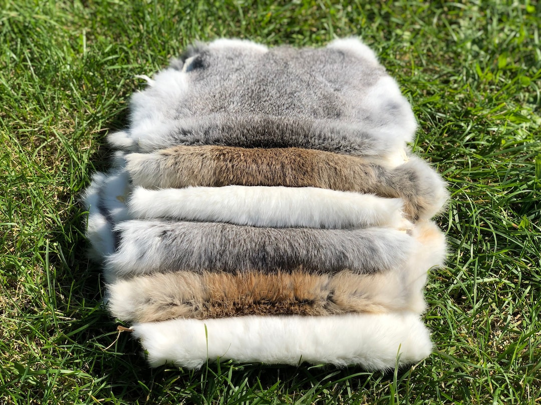 Wild Hare Rabbit Fur Soft Bright Durable Rabbit Skin Genuine Brown Gray ...