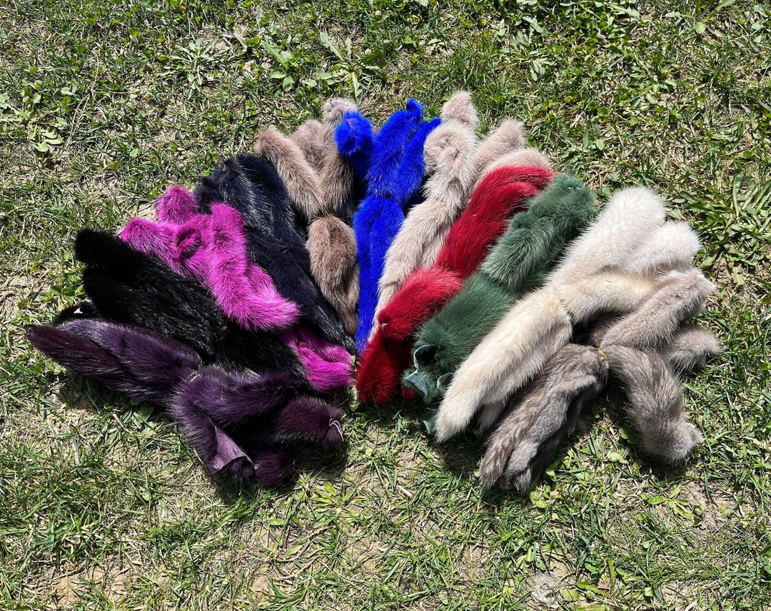 INCREDIBLE MINK TAILS, 10 Different Colors Mink Fur Tails, Toy Fur Tail ...