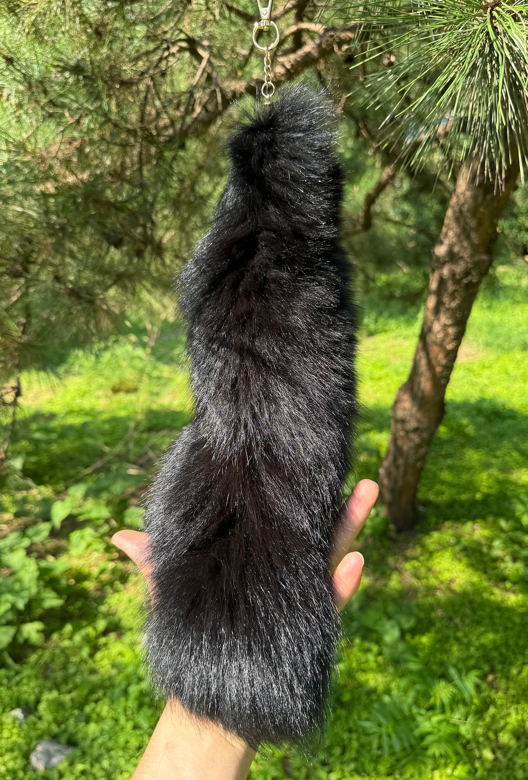 Black Fox Tail, Rare Color Foxtail, Genuine Fox Fur, Fluffy Fox Fur, Fox Tail Keychains, Fur ...