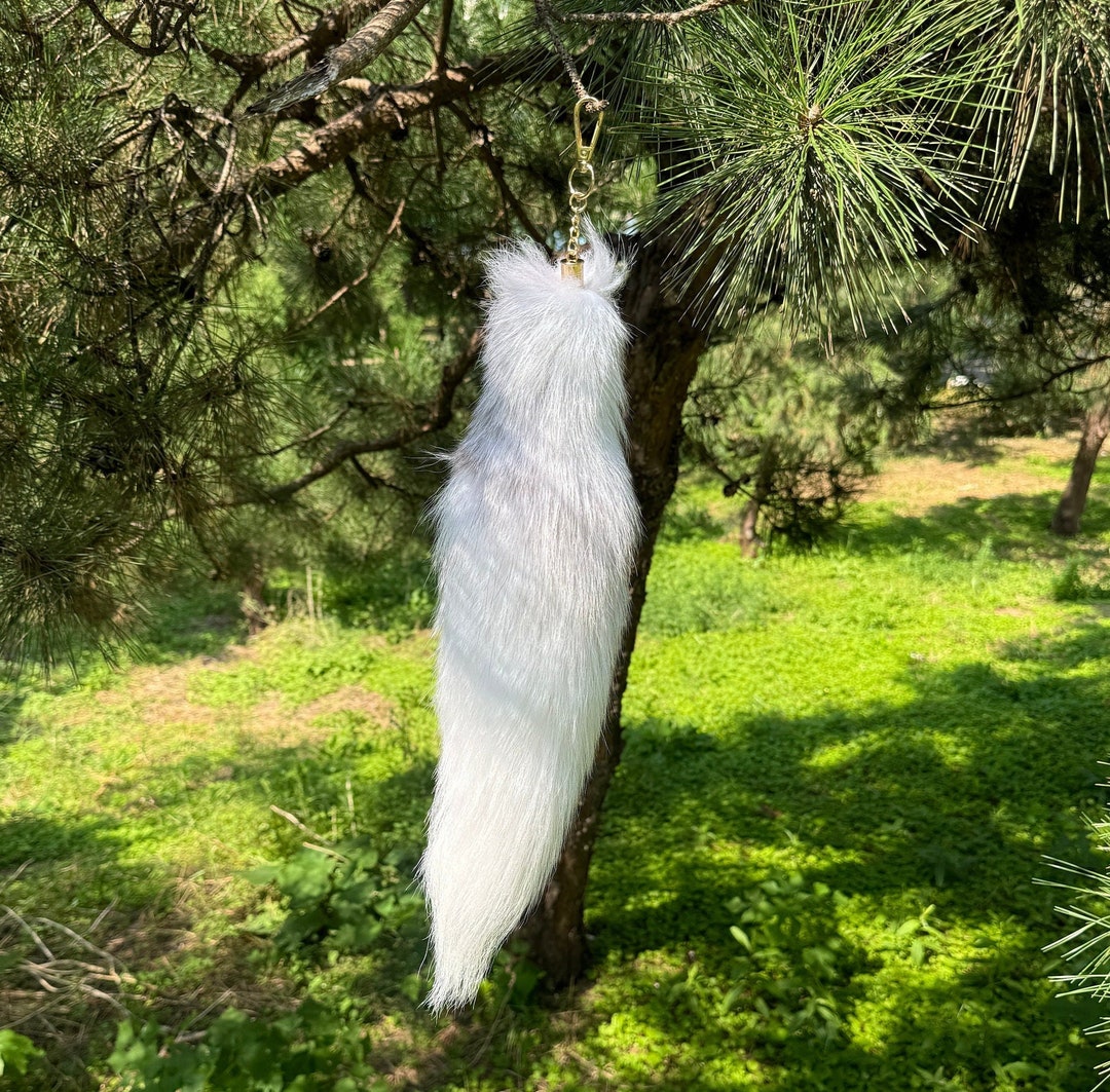 Genuine Arctic Fox Tail, Keyed Foxtail, Cosplay Tail, Fur Keychain, Accessory Foxtail, White Fox ...