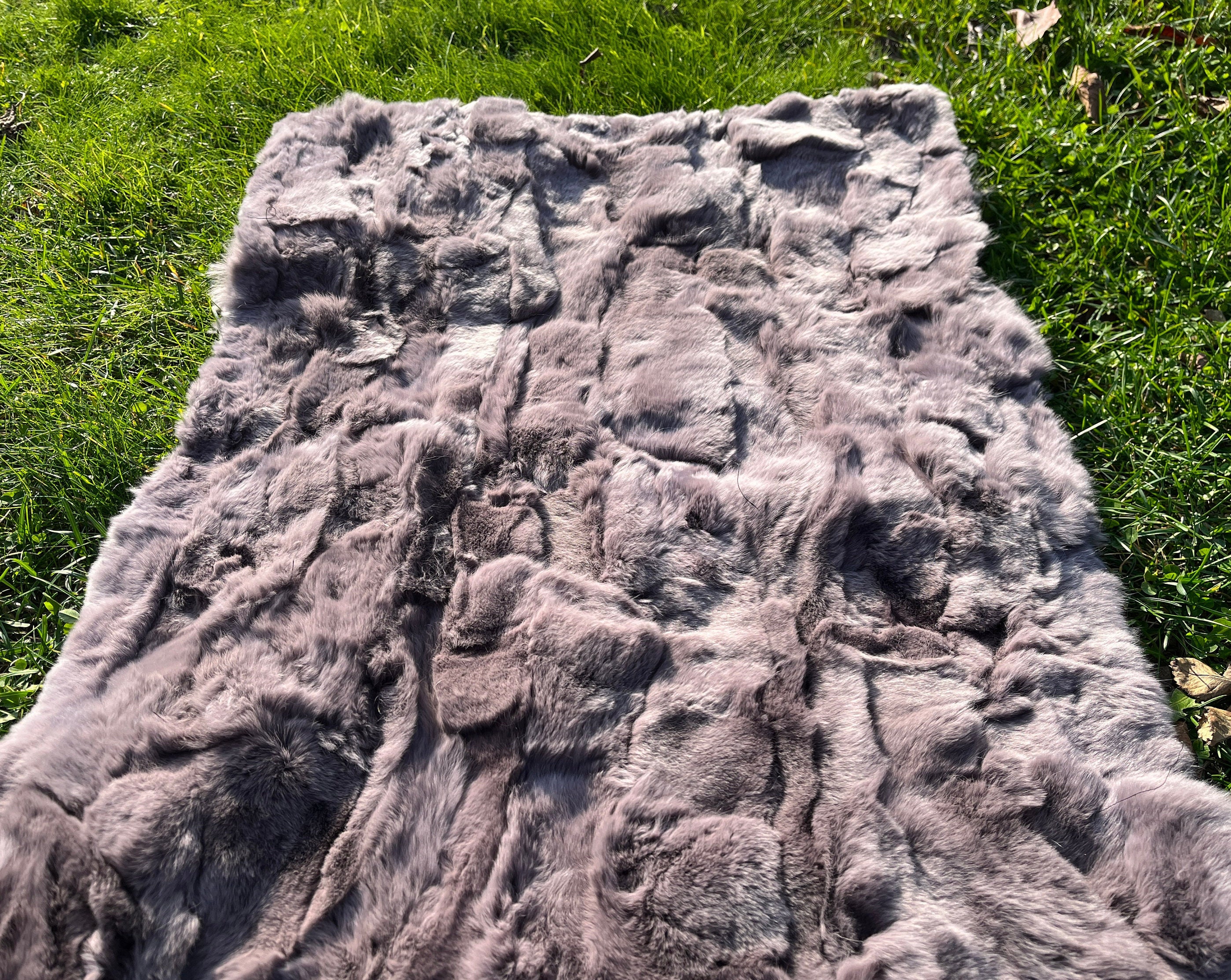 Rose Gold Rex Rabbit Hide, Patchwork Rabbit Fur, Genuine Rex Fur ...