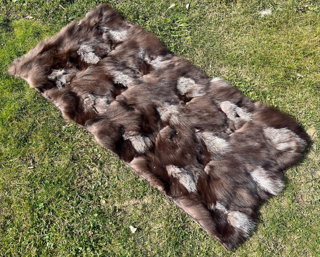 Brown Gray Fox Fur, Charming Wild Animal Fur, Patchwork Fur Sheet ...
